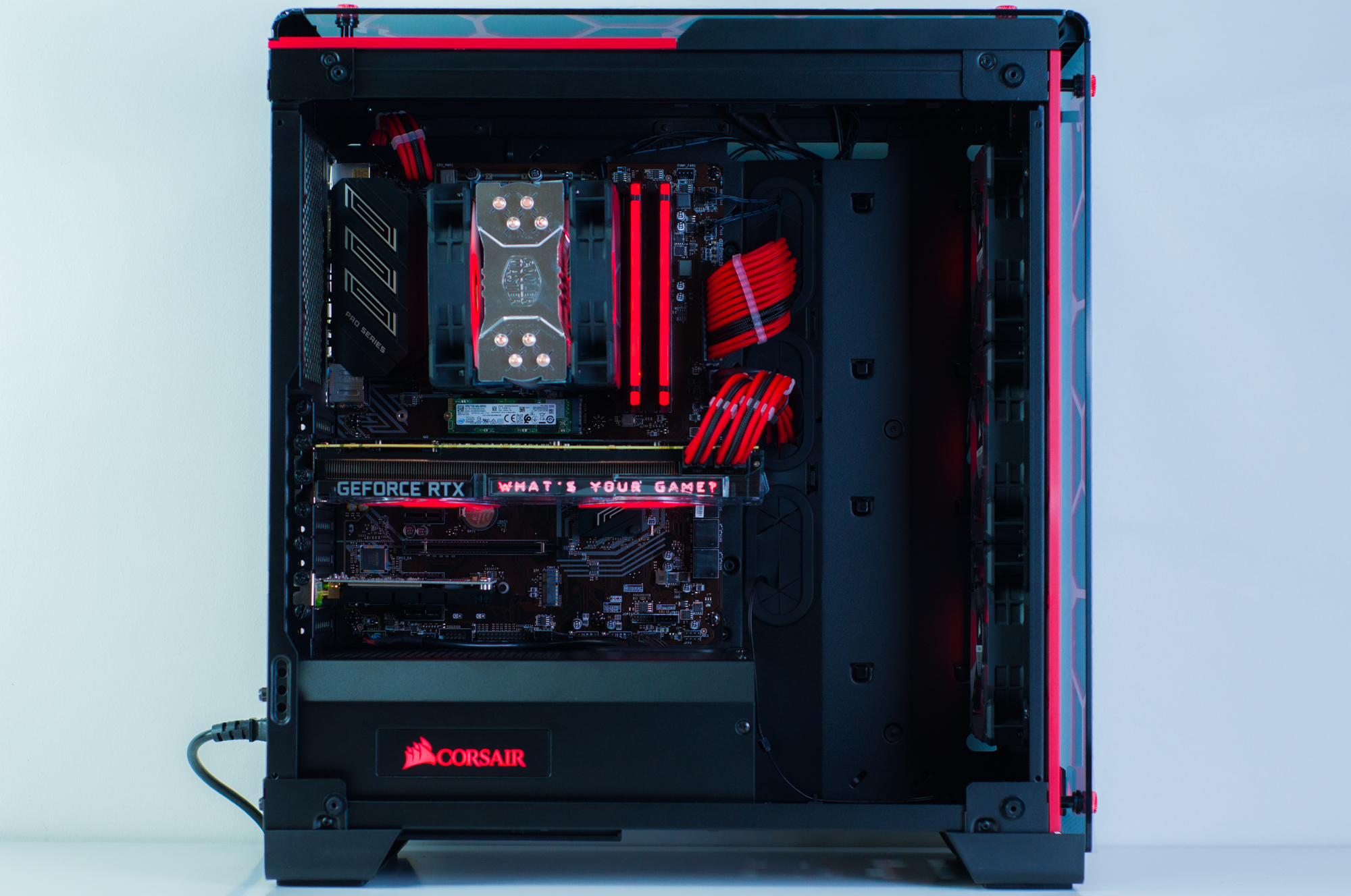 Valkyrie Gaming PC in Corsair 570X Black & Red RGB | Evatech News